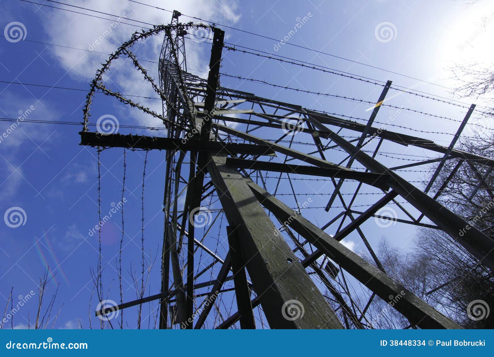 Pylon in the sky. stock photo. Image of triangle, clouds - 38448334