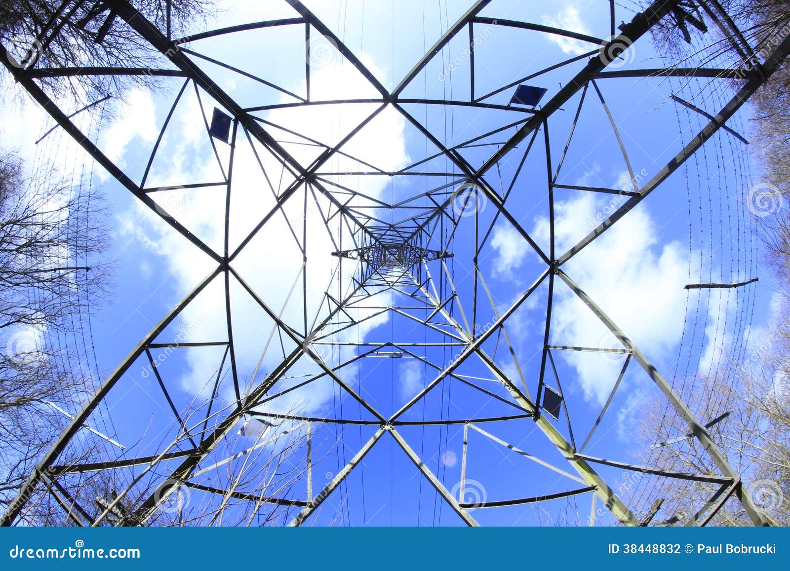 Pylon in the sky. stock photo. Image of industry, electricity - 38448832