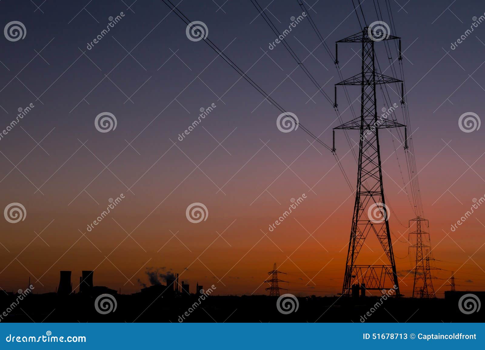 Pylon sunset stock image. Image of tall, horizon, pylon - 51678713