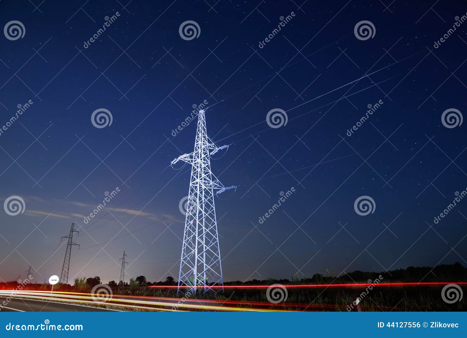 Pylon and traffic stock photo. Image of highway, electric - 44127556
