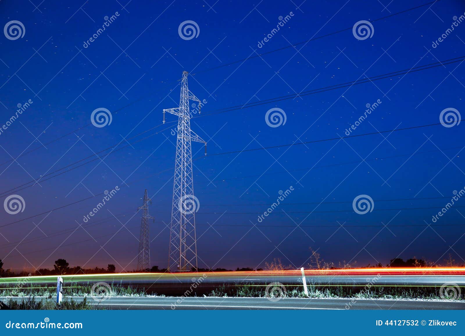 Pylon and traffic stock photo. Image of network, engineering - 44127532