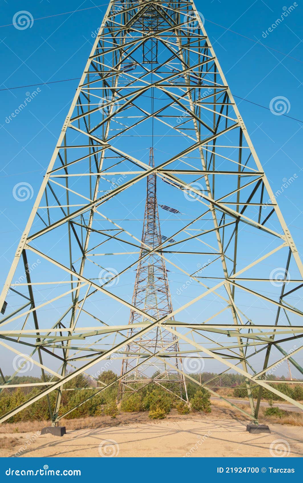 Pylon and Transmission Lines Stock Photo - Image of transmission, pylon ...