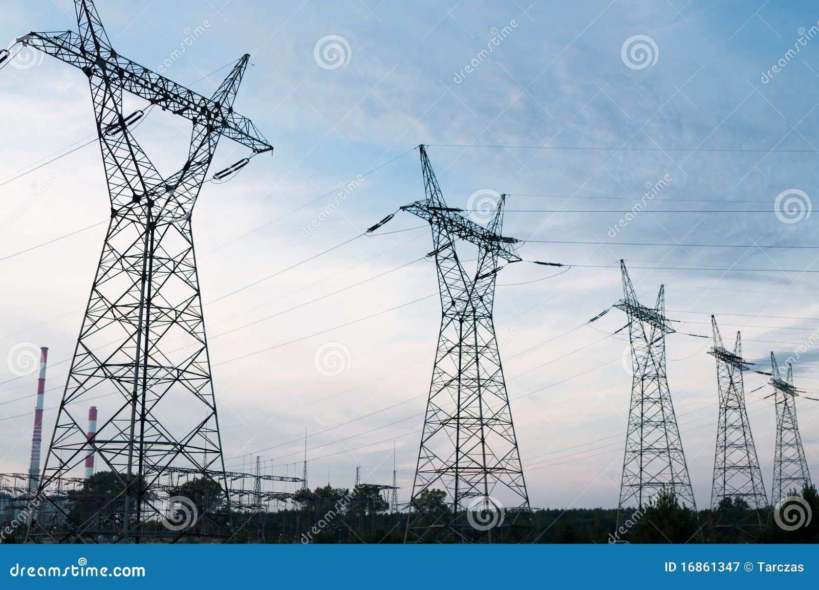 Transmission Power Lines Stretching Across Desert Royalty-Free Stock ...