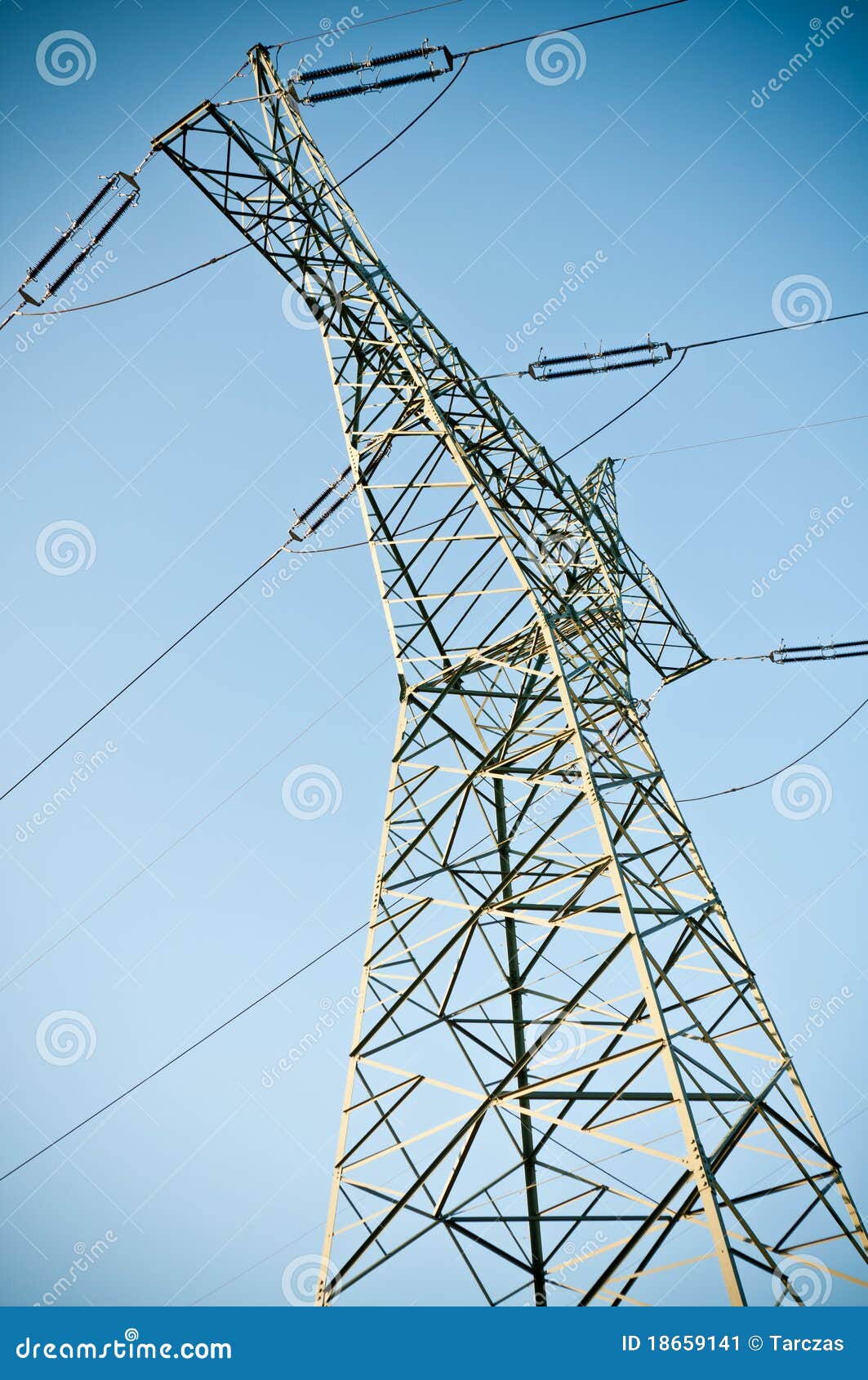 Pylon and Transmission Power Line Stock Image - Image of energy, volts ...