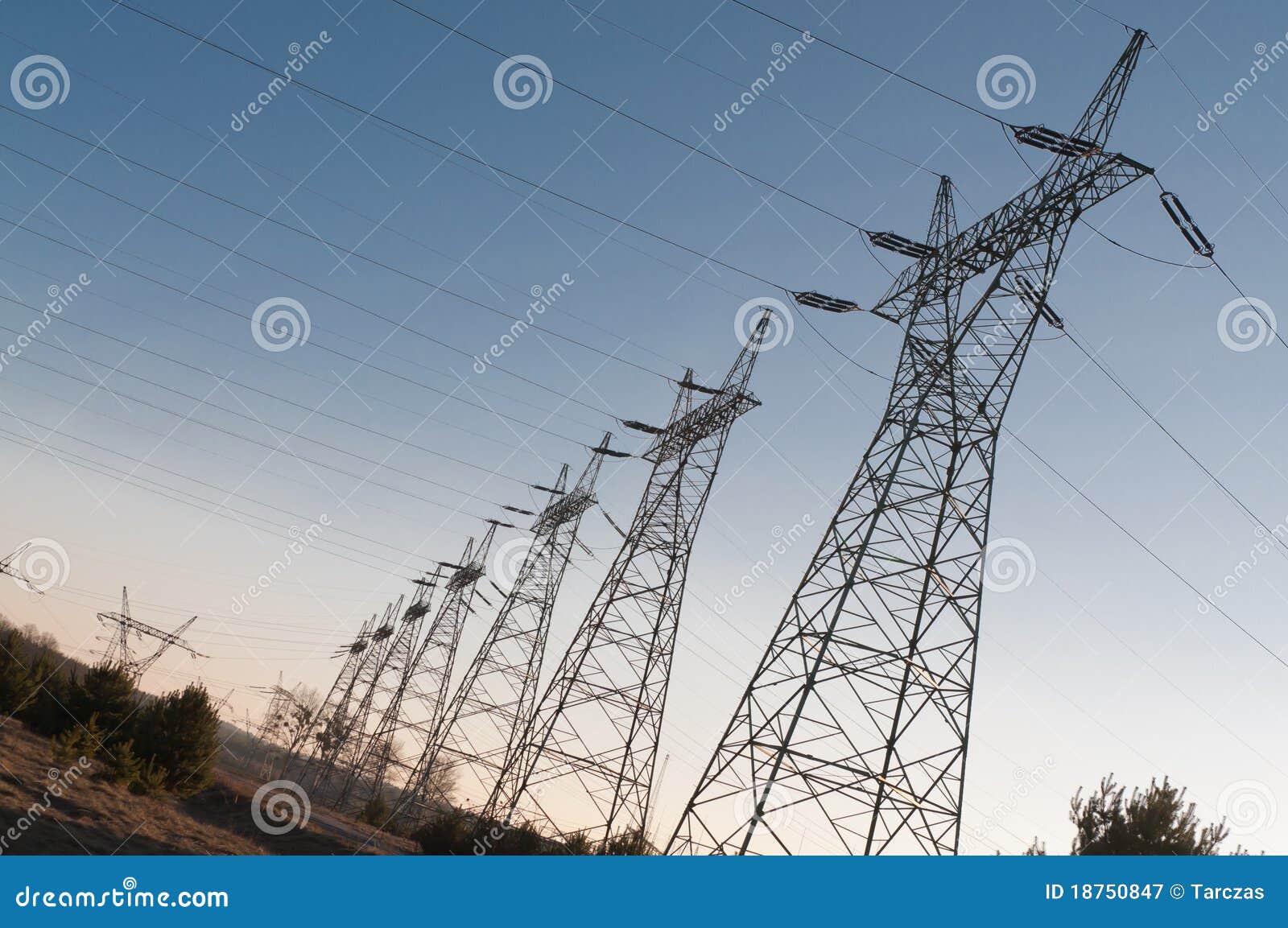 Pylon and Transmission Power Line Stock Image - Image of high, energy ...