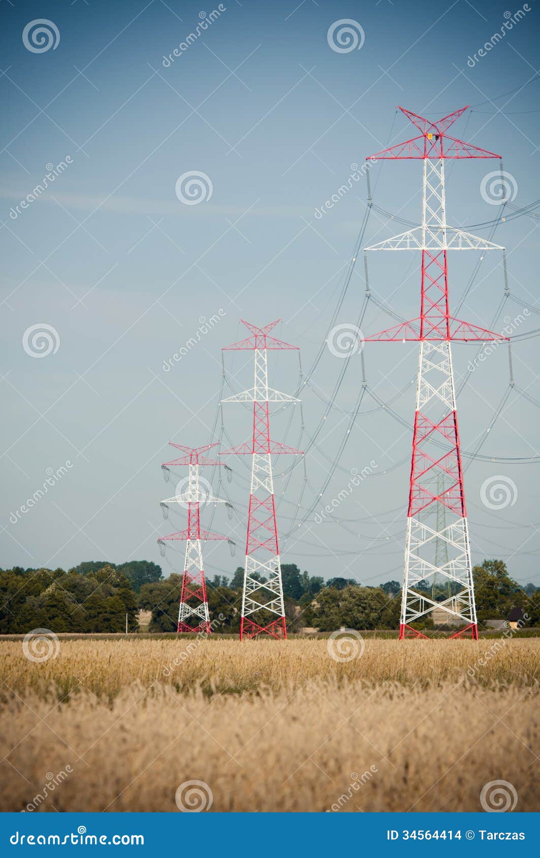 Pylon and Transmission Power Line Stock Photo - Image of distribution ...