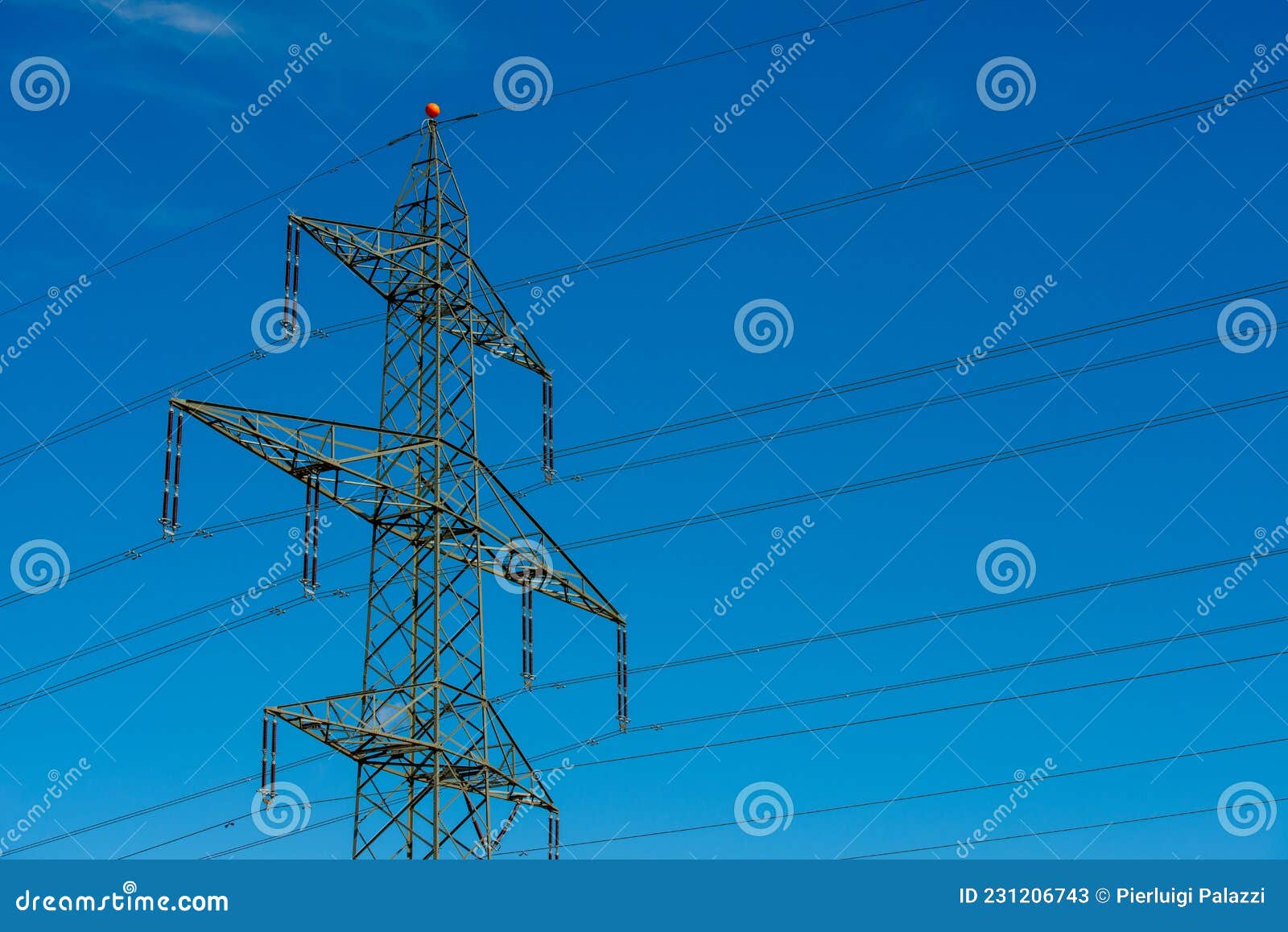 Pylon With Electricity Lines For Railway Stock Photo | CartoonDealer ...