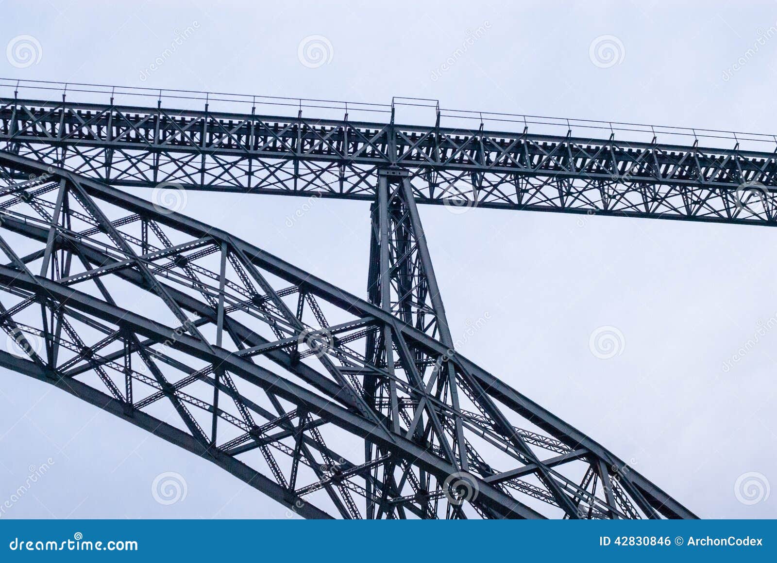 Pylon Truss of Grey Railway Arch Bridge. Stock Photo - Image of ...