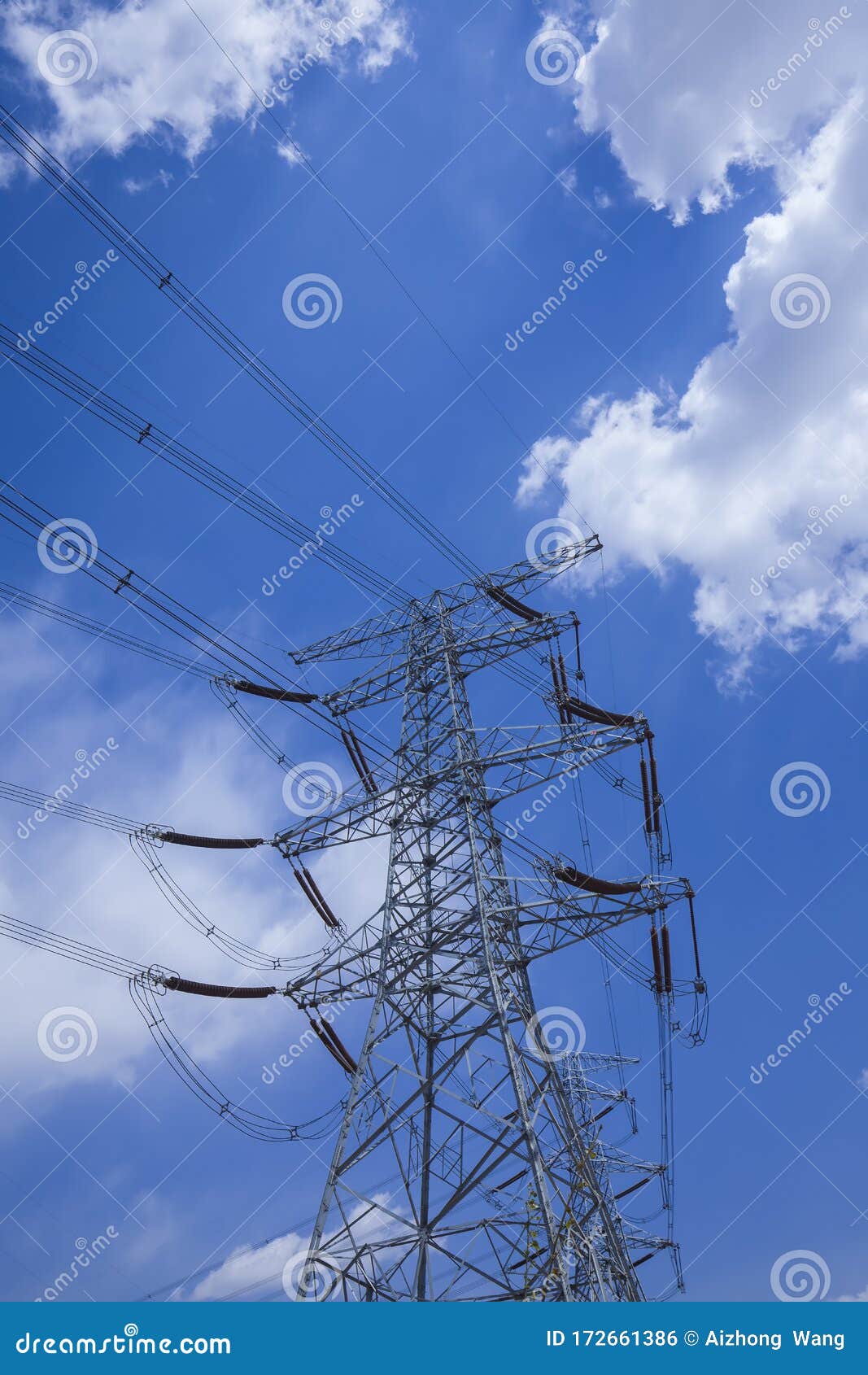 Pylon stock photo. Image of high, white, equipment, cable - 172661386