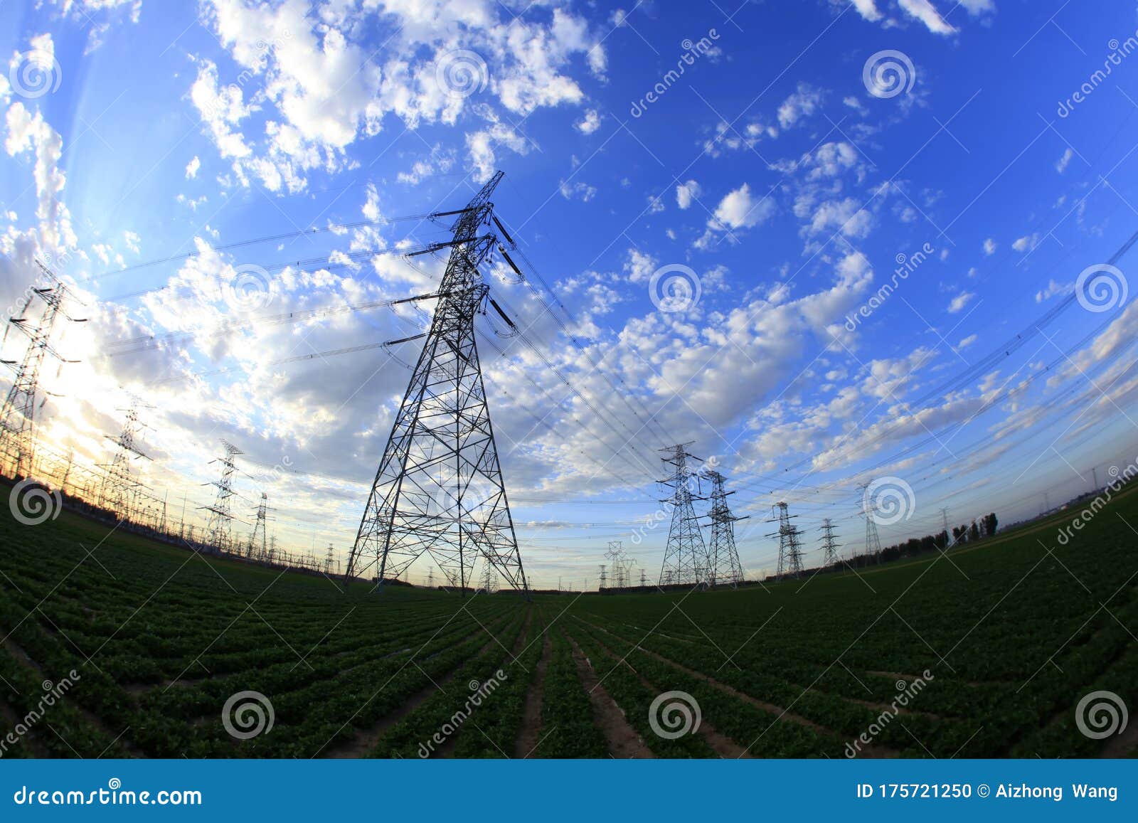 Pylon stock photo. Image of volt, clouds, electricity - 175721250
