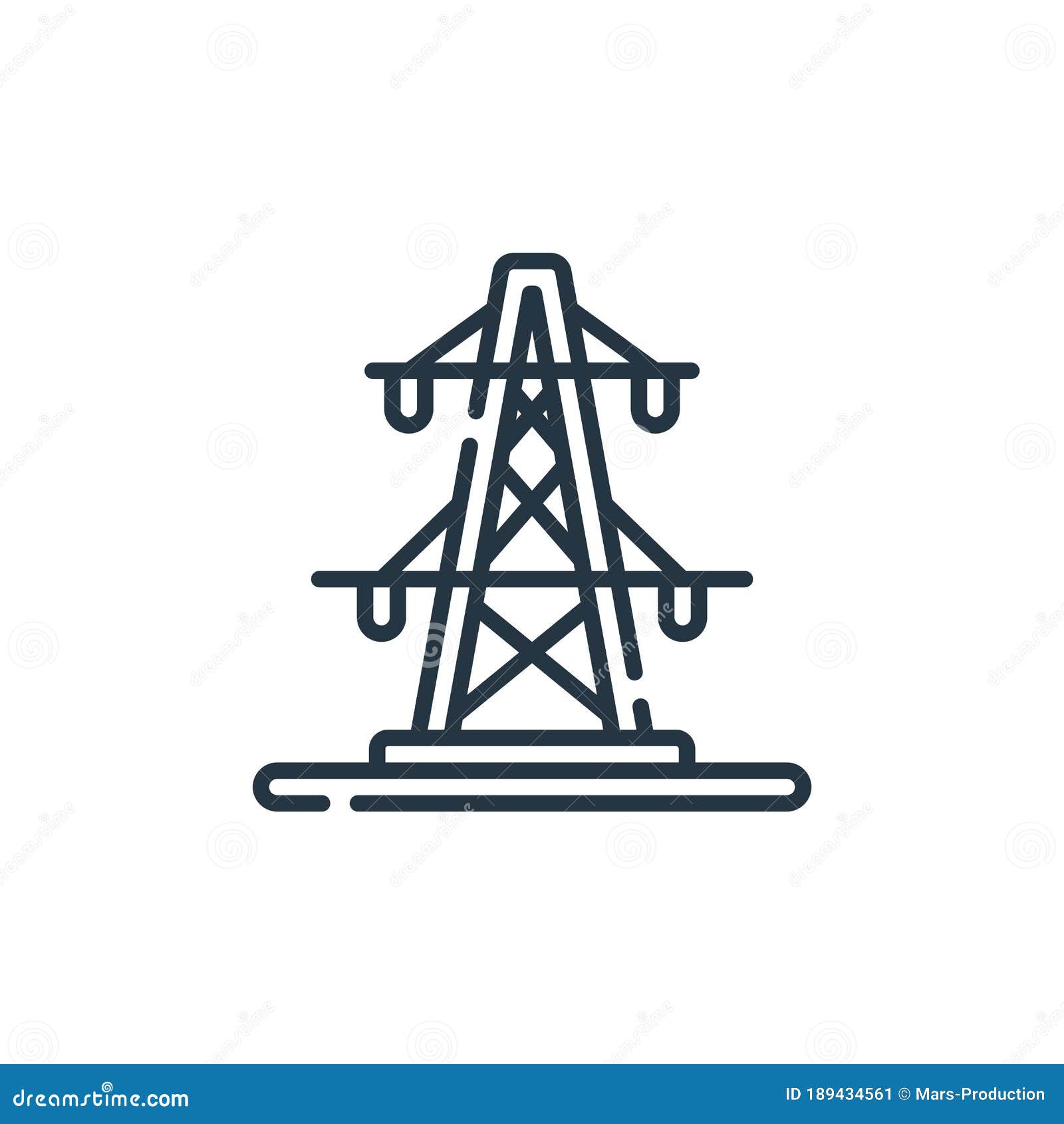 Pylon Vector Icon Isolated on White Background. Outline, Thin Line ...