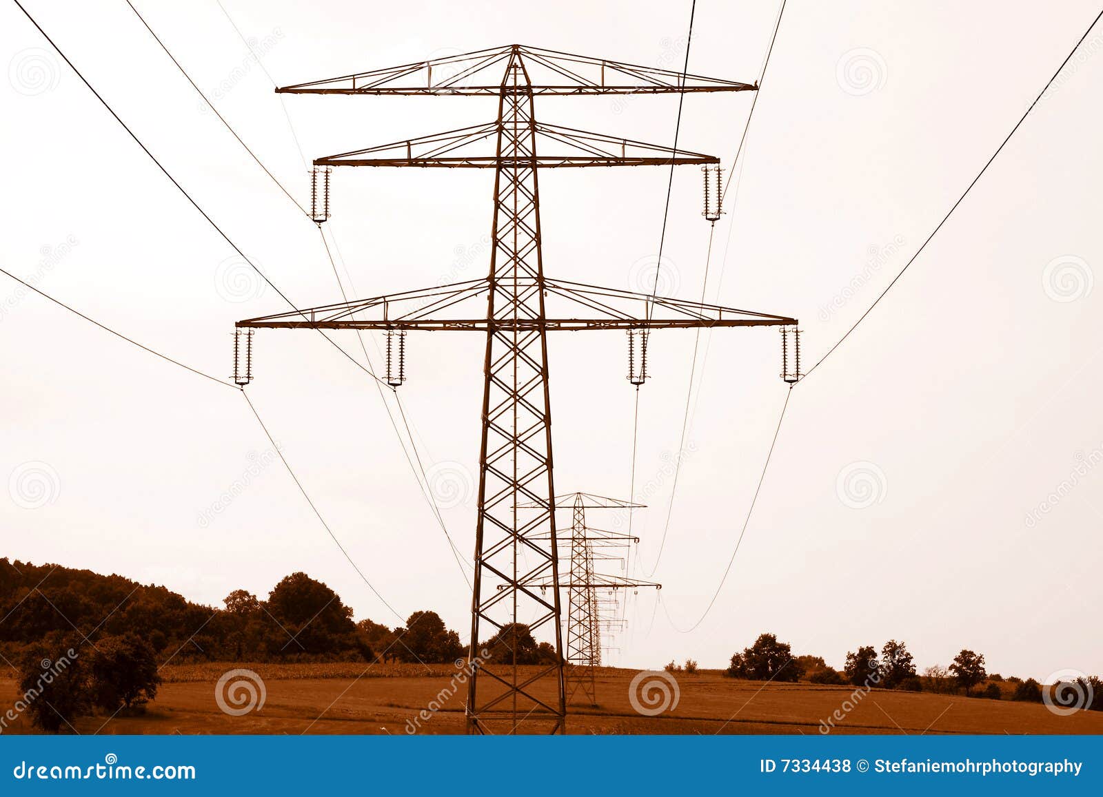 Pylons stock photo. Image of rural, steel, color, modern - 7334438