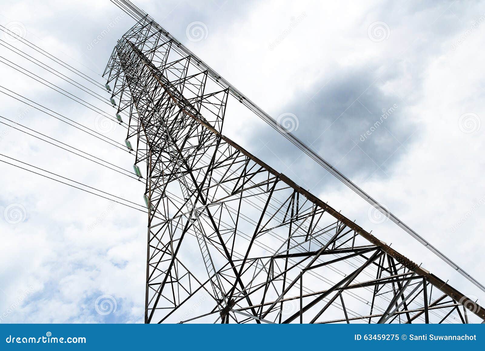 Pylons and cable stock image. Image of wire, cloud, pylons - 63459275