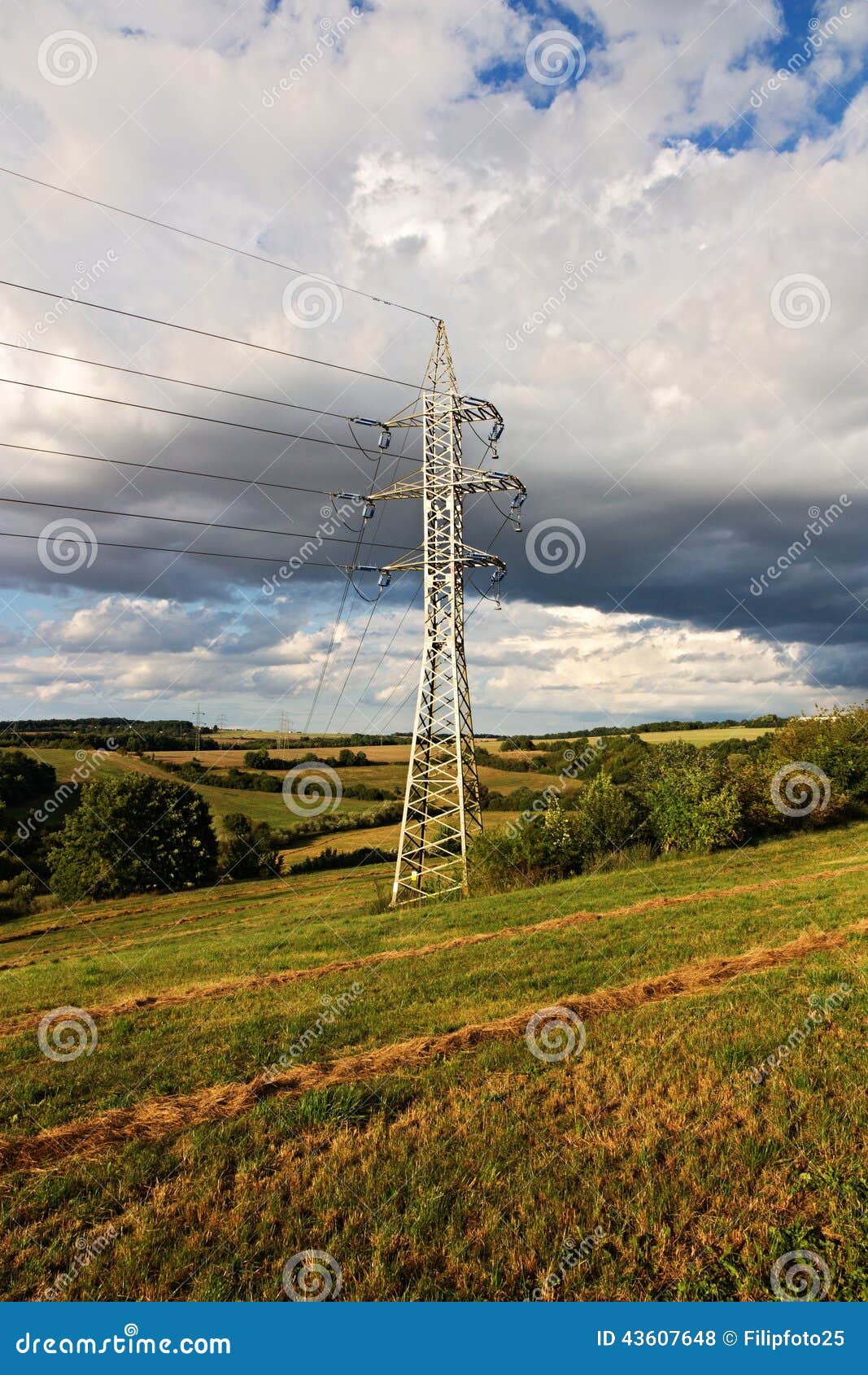 Pylons in countryside stock photo. Image of cable, industries - 43607648