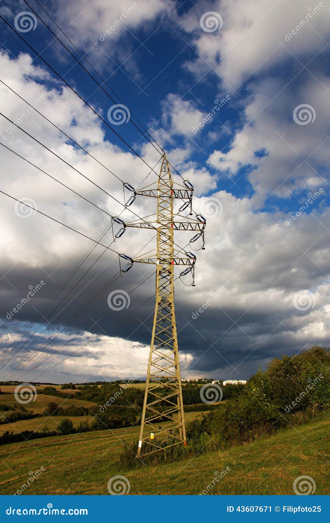 Pylons in countryside stock image. Image of landscapes - 43607671