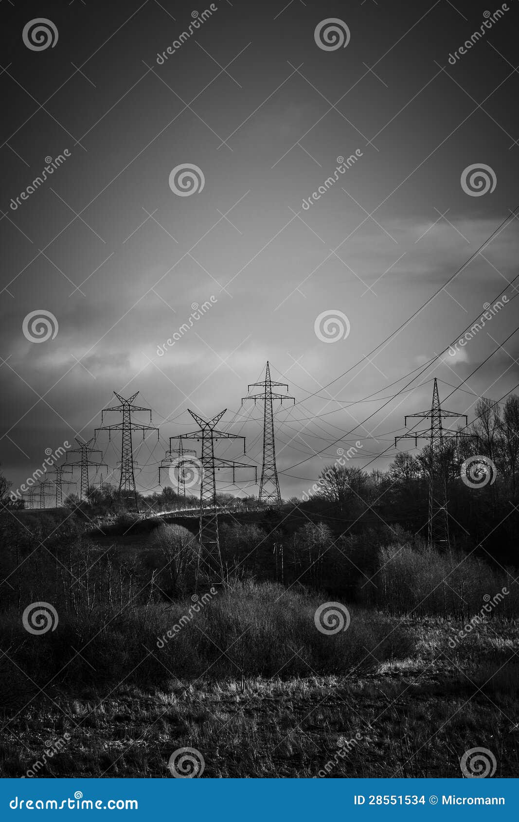 Pylons - natural landscape stock photo. Image of infrastructure - 28551534