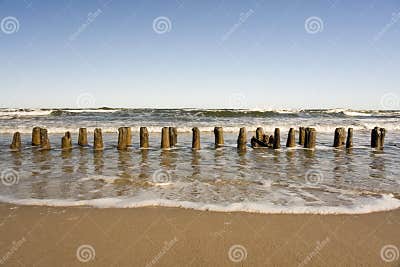 Pylons at the ocean. stock image. Image of pretty, nautical - 2286659