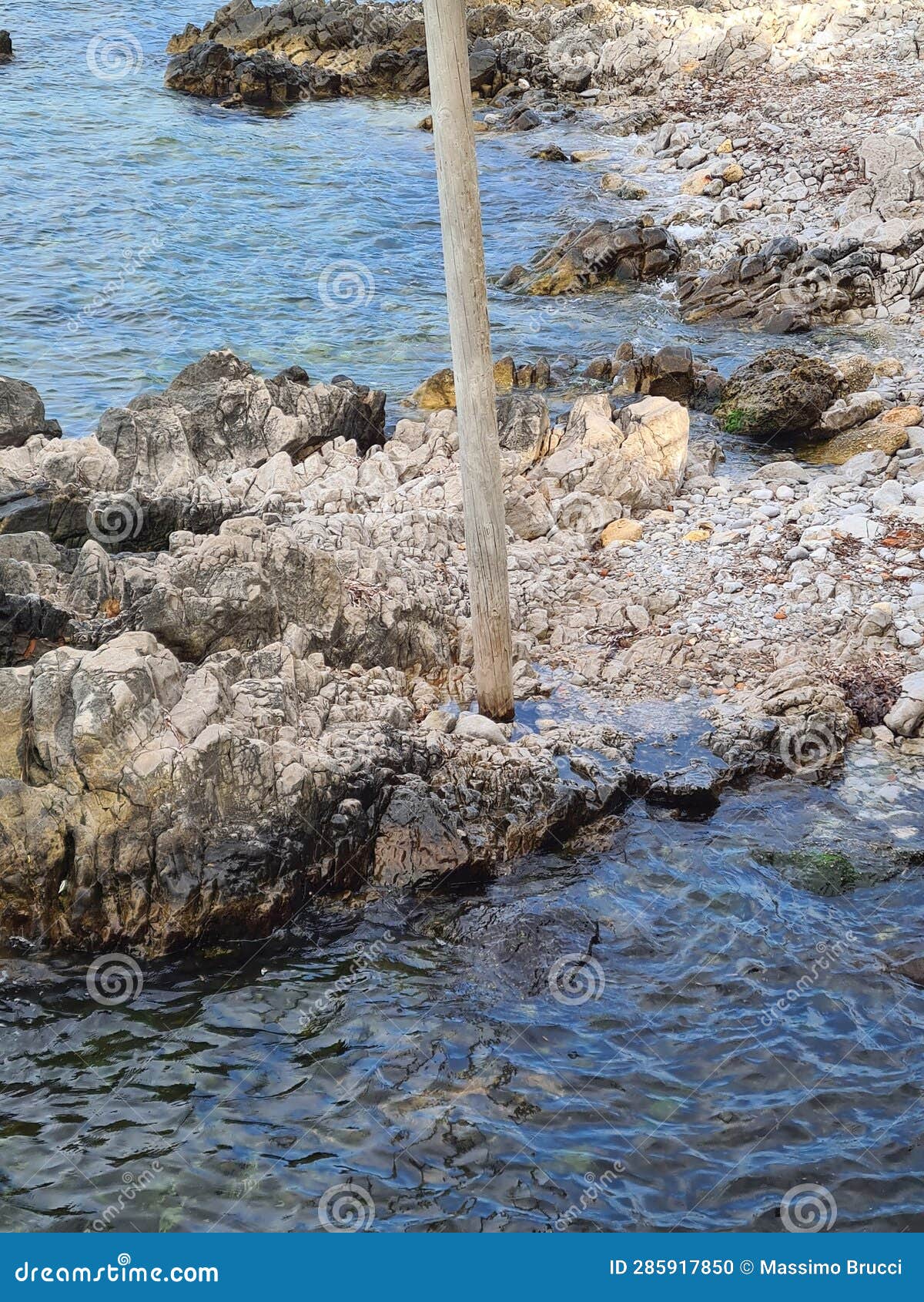 Pylons for the Passage of Electricity by the Sea Stock Photo - Image of ...