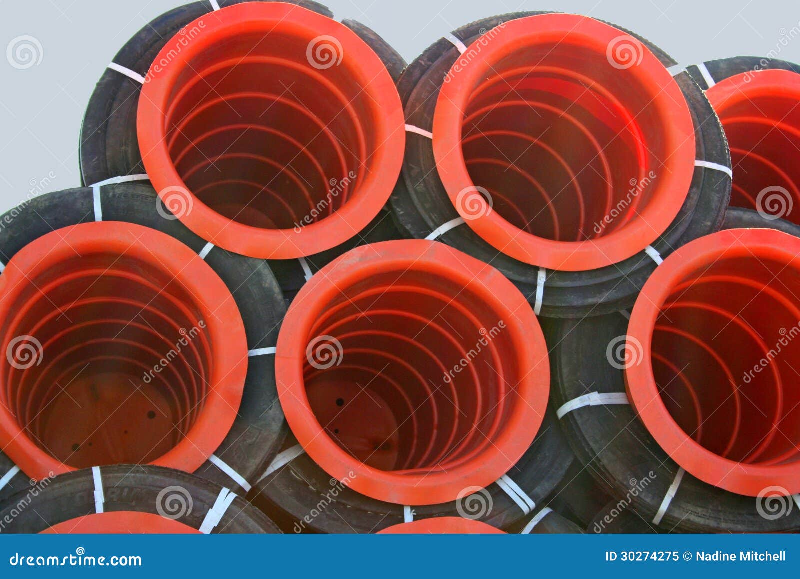 Pylons Piled High on a Truck Stock Image - Image of equipment, plastic ...