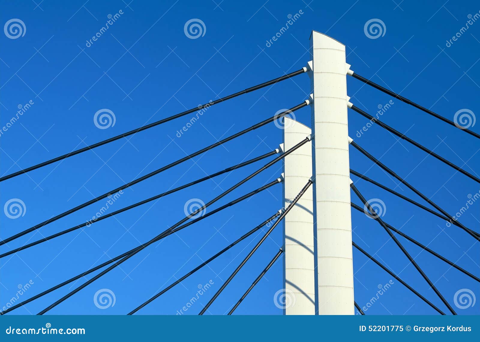 Pylons and Steel Cable-stayed Bridge Cables Stock Image - Image of ...