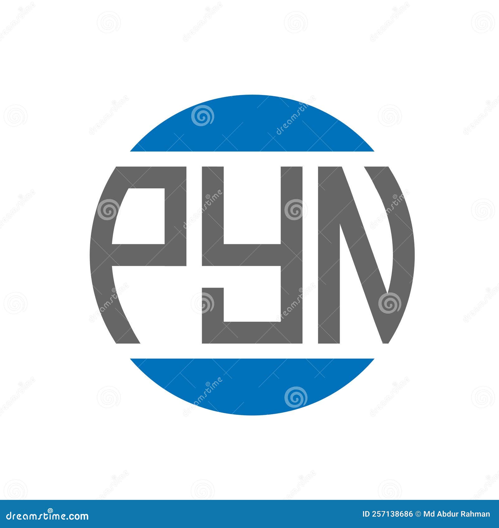 PYN Letter Logo Design on White Background. PYN Creative Initials ...