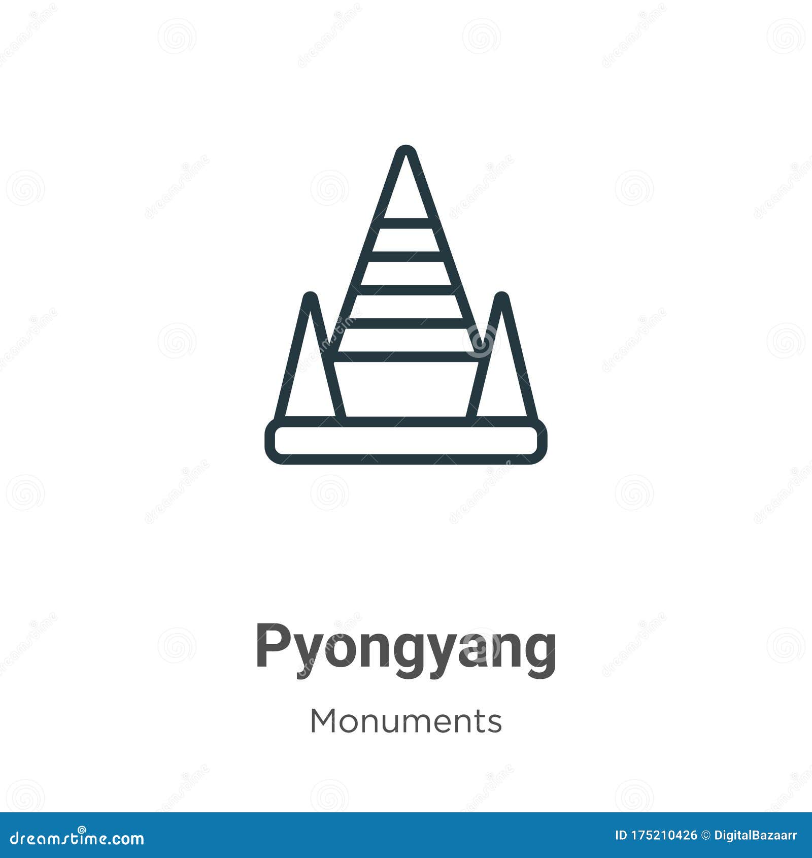 Outline Pyongyang Skyline. Cartoon Vector | CartoonDealer.com #291209881