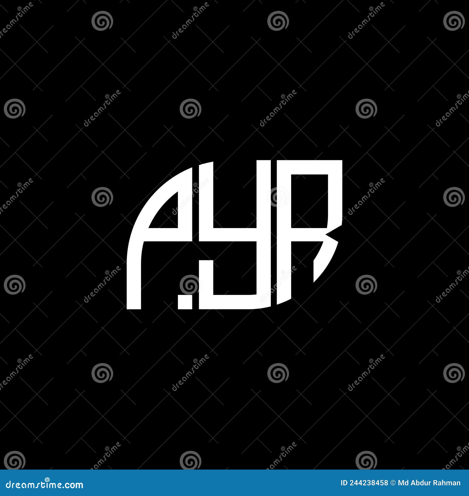 PYR Letter Logo Design On Black Background.PYR Creative Initials Letter ...