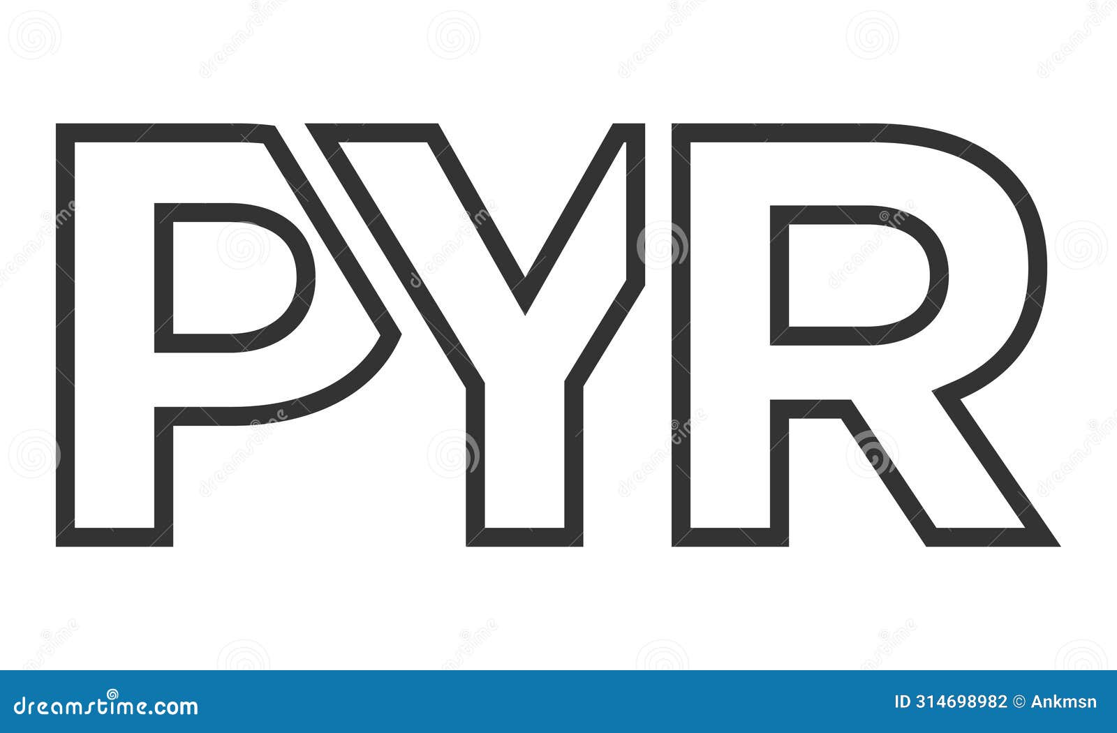 PYR Logo Design Template With Strong And Modern Bold Text. Initial ...