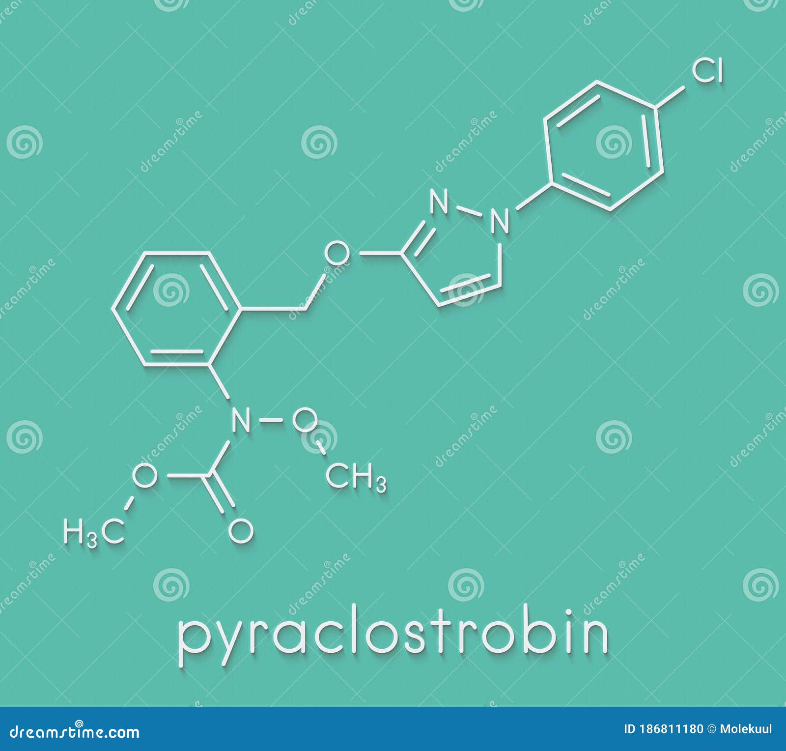 Pyraclostrobin Fungicide Molecule. Skeletal Formula. Stock Illustration ...