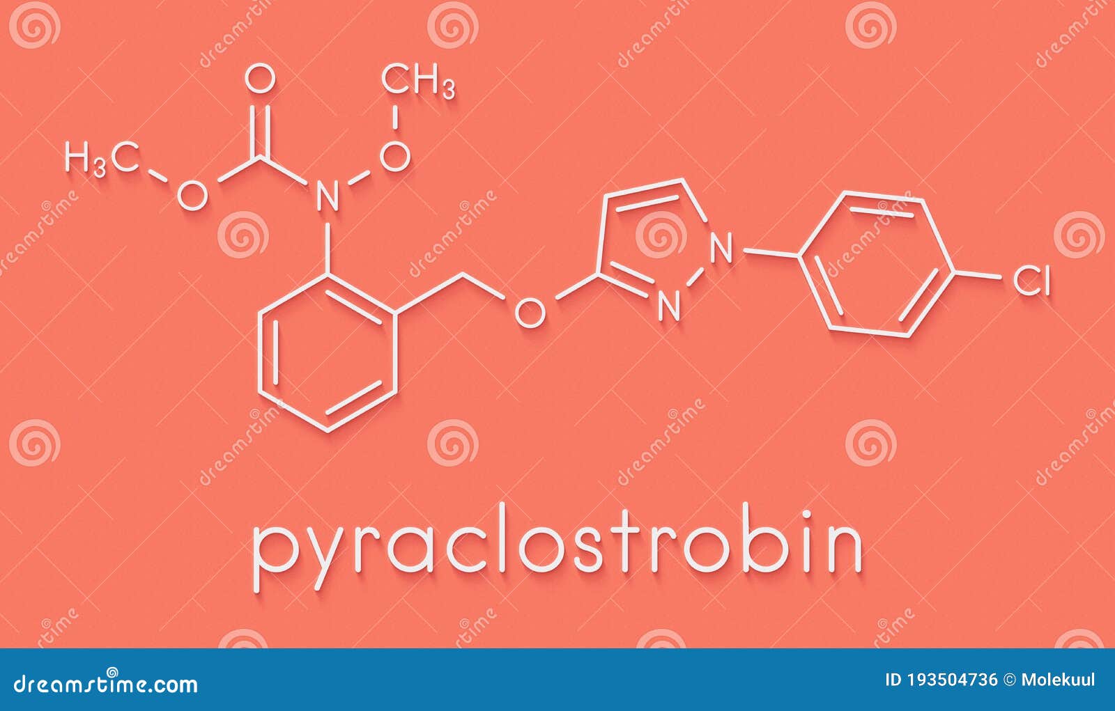 Pyraclostrobin Fungicide Molecule. Skeletal Formula Stock Illustration ...