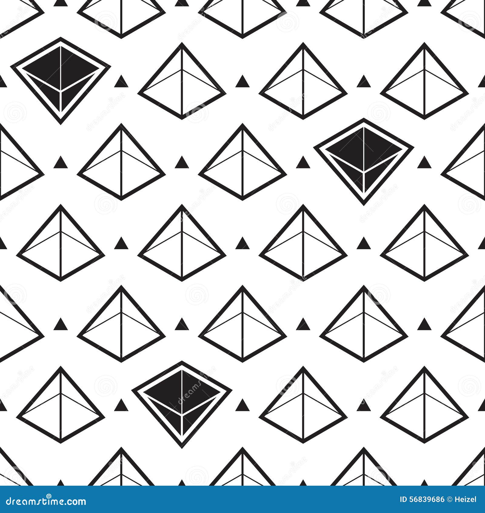 Pyramid Abstract Isometric Seamless Pattern Stock Vector - Illustration ...