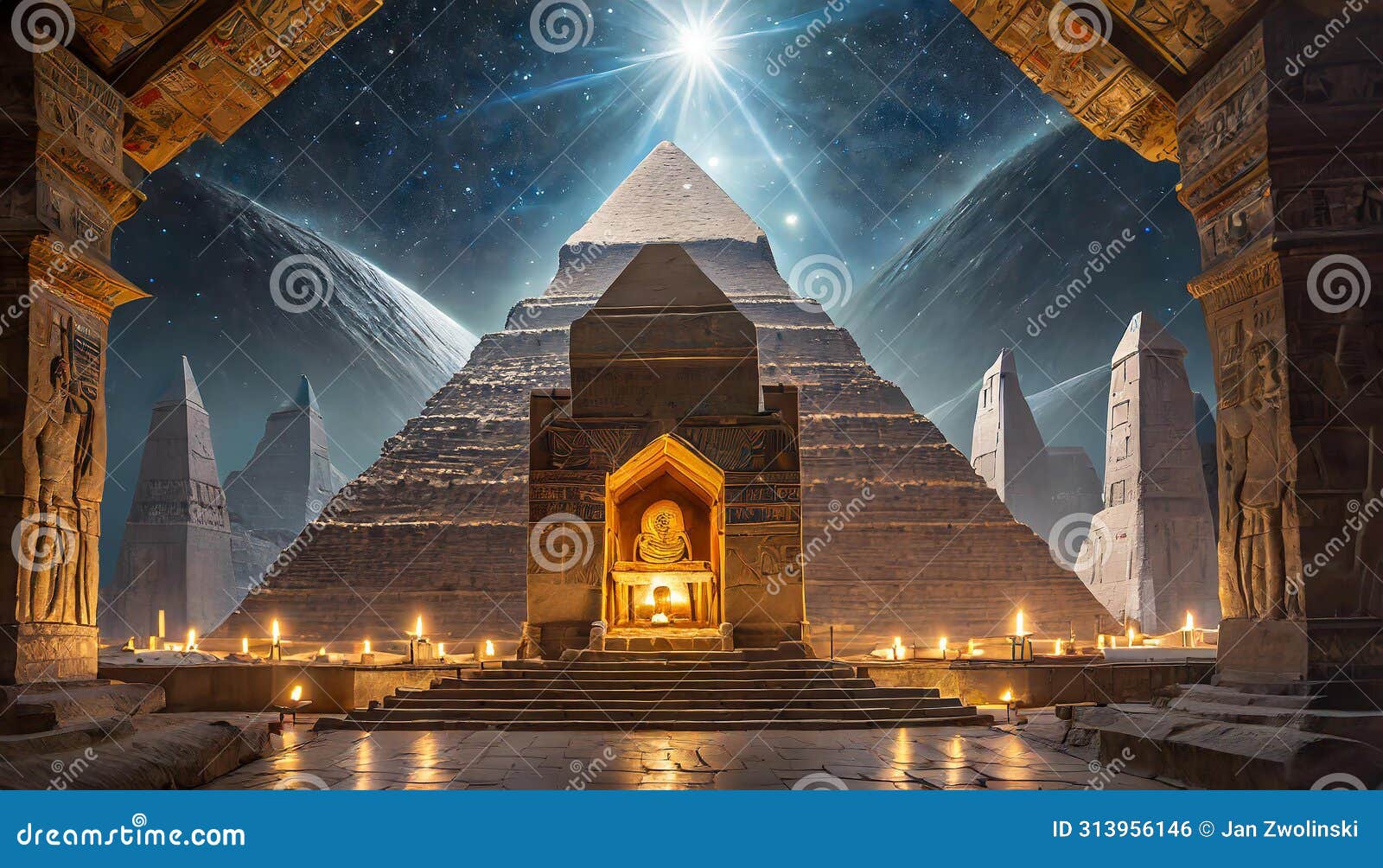 Pyramid With Altar For Bygone Gods Stock Photography | CartoonDealer ...