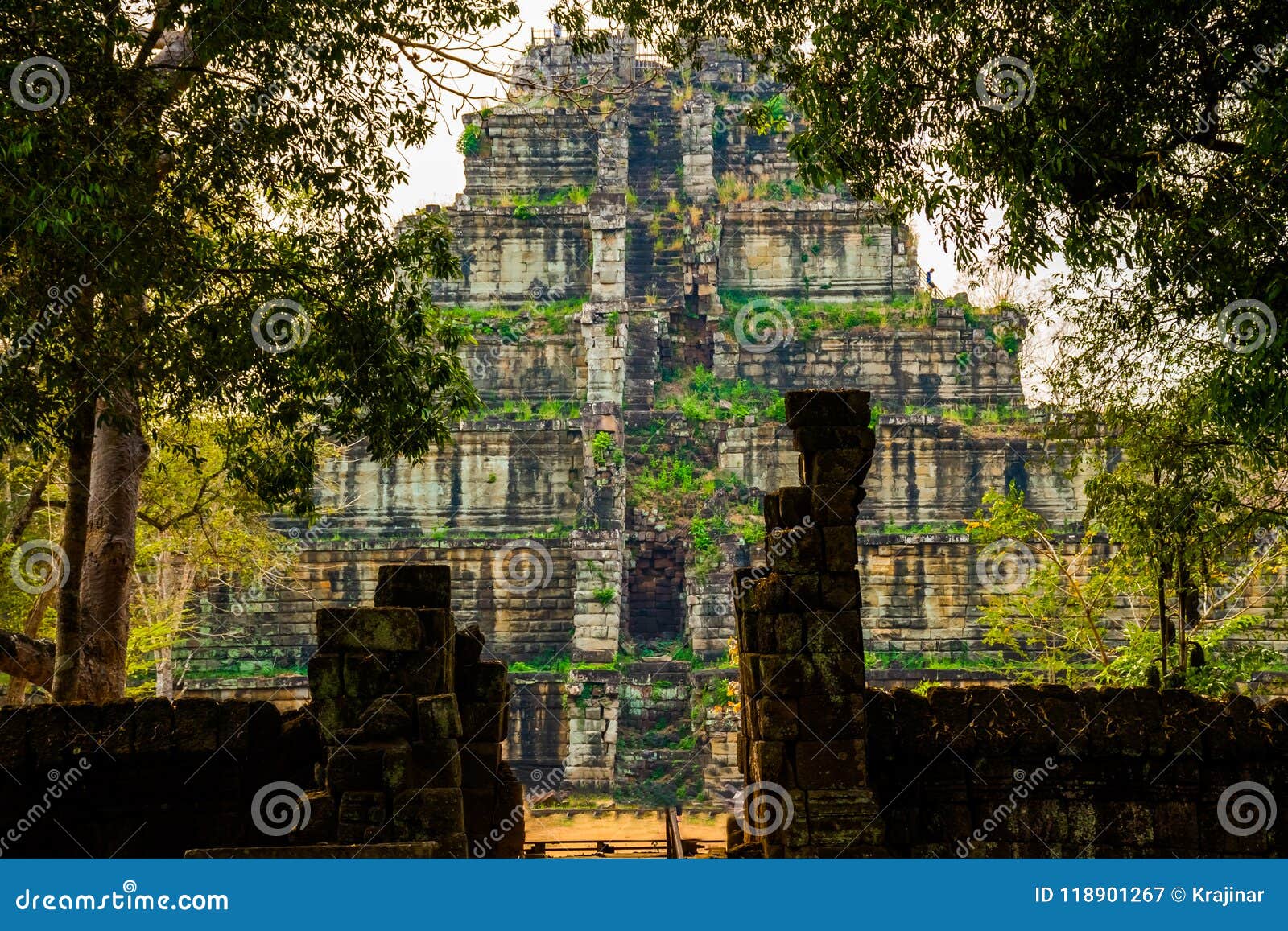 Pyramid of Ancient Complex Koh Ker, Cambodia Stock Image - Image of ...