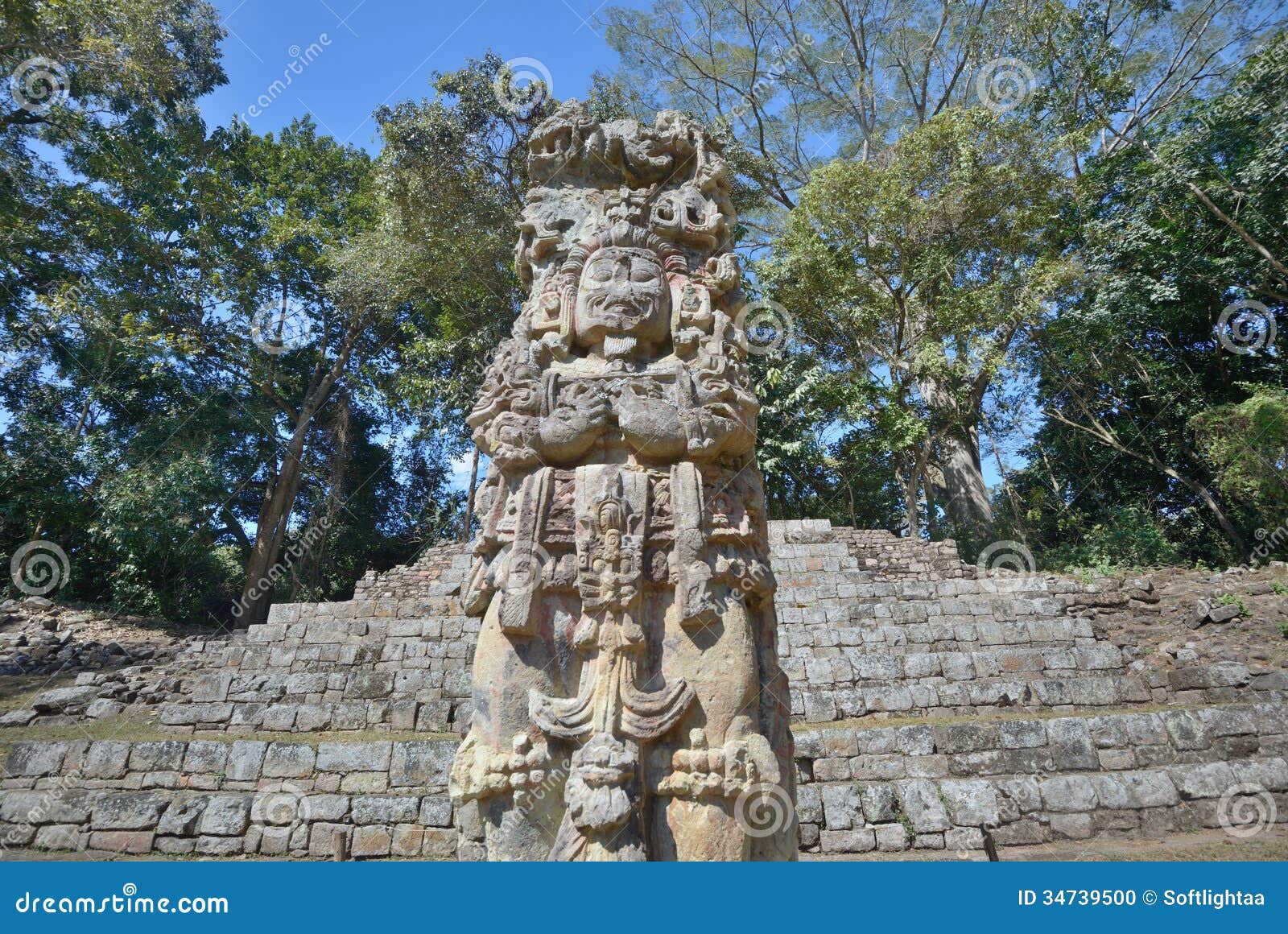 Pyramid In The Ancient Mayan City Of Copan In Honduras. Stock Photo ...