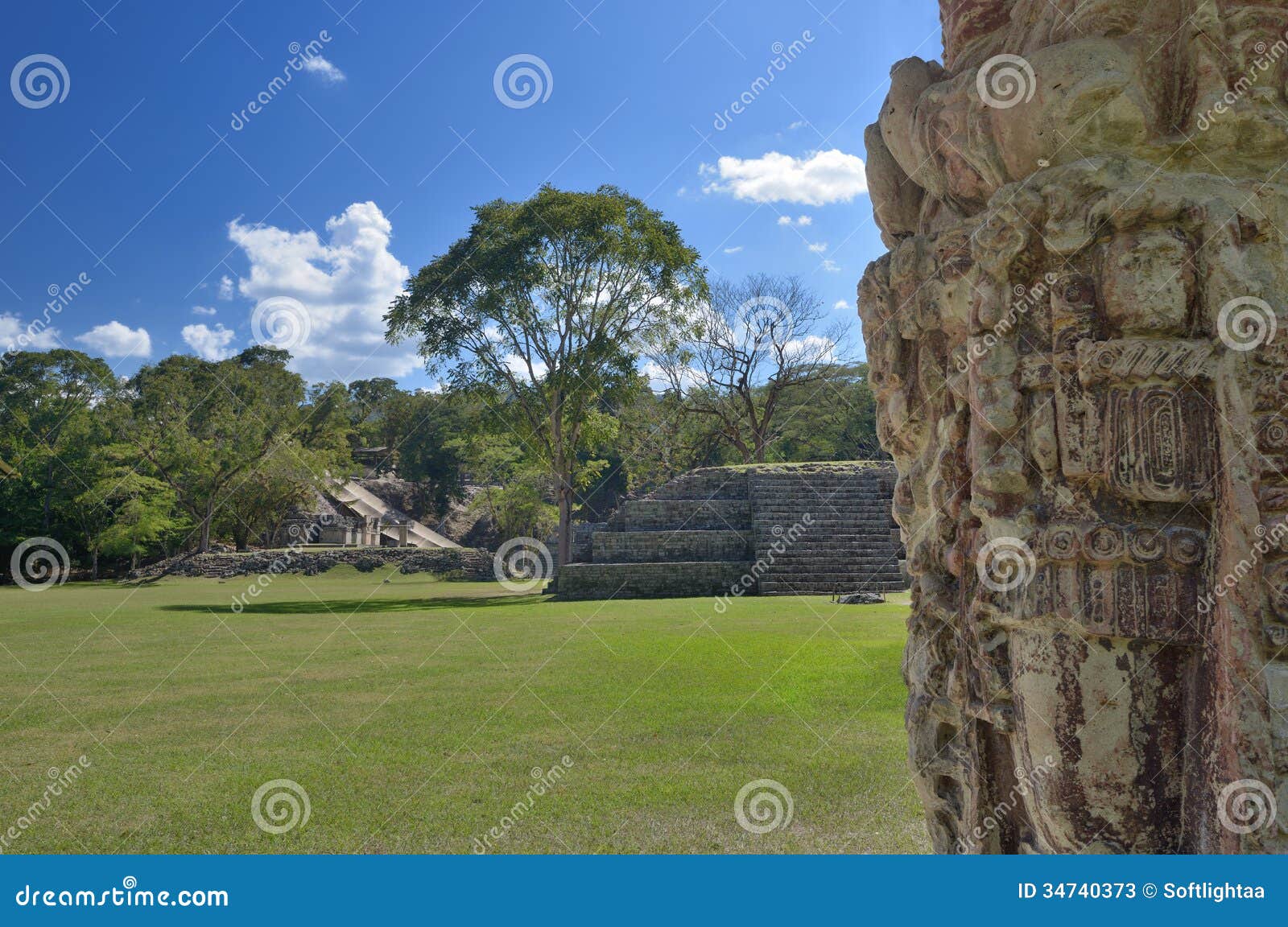 Pyramid in the Ancient Mayan City of Copan in Honduras. Stock Image ...
