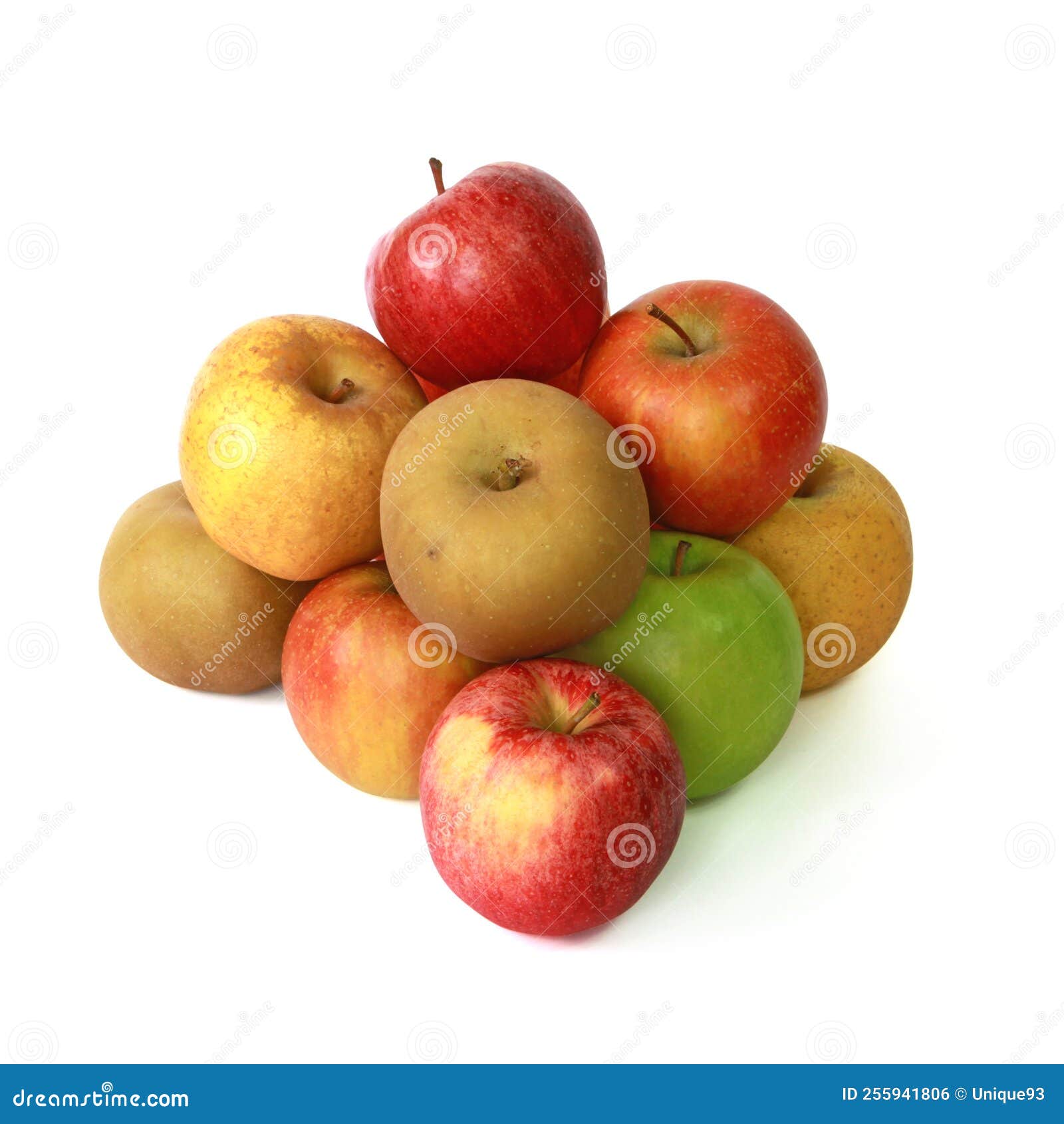 Pyramid of Apples of Different Varieties Stock Photo - Image of food ...