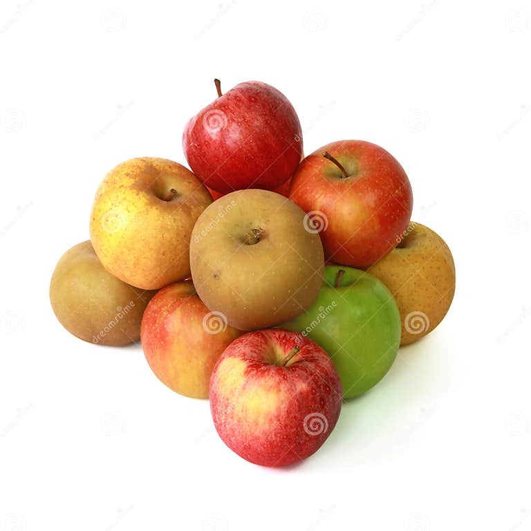 Pyramid of Apples of Different Varieties Stock Photo - Image of food ...