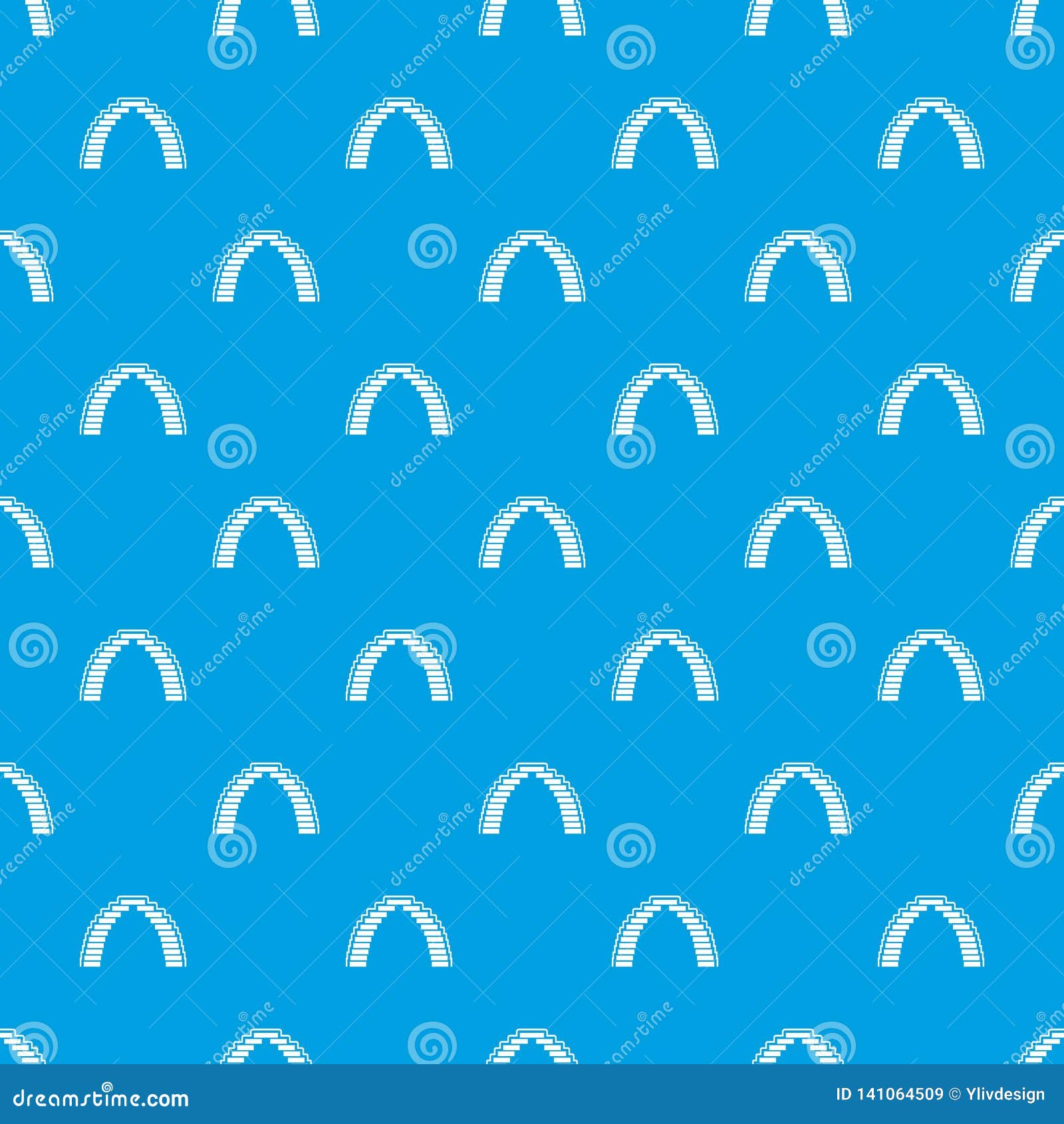 Pyramid Arch Pattern Vector Seamless Blue Stock Vector - Illustration ...
