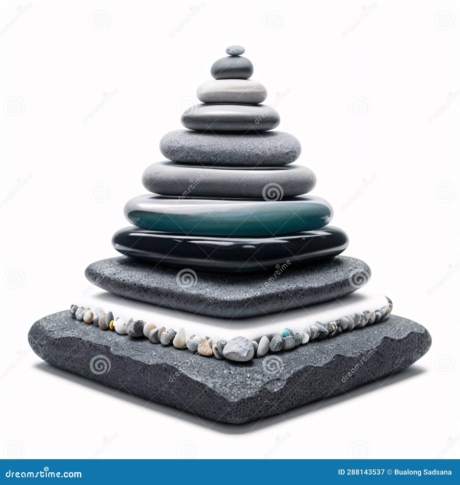 Pyramid of Balanced Stones. Stock Illustration - Illustration of ...