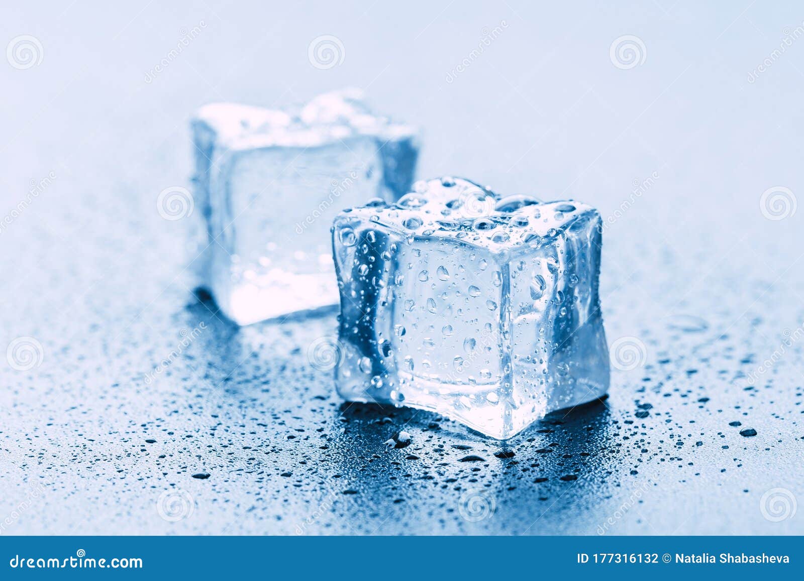 Pyramid of Beautiful Thawed Ice Cubes with Drops of Water Stock Photo ...