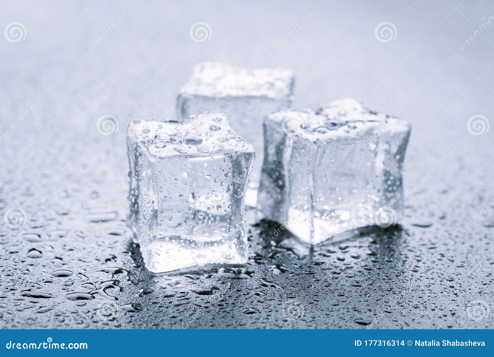 Pyramid of Beautiful Thawed Ice Cubes with Drops of Water Stock Photo ...