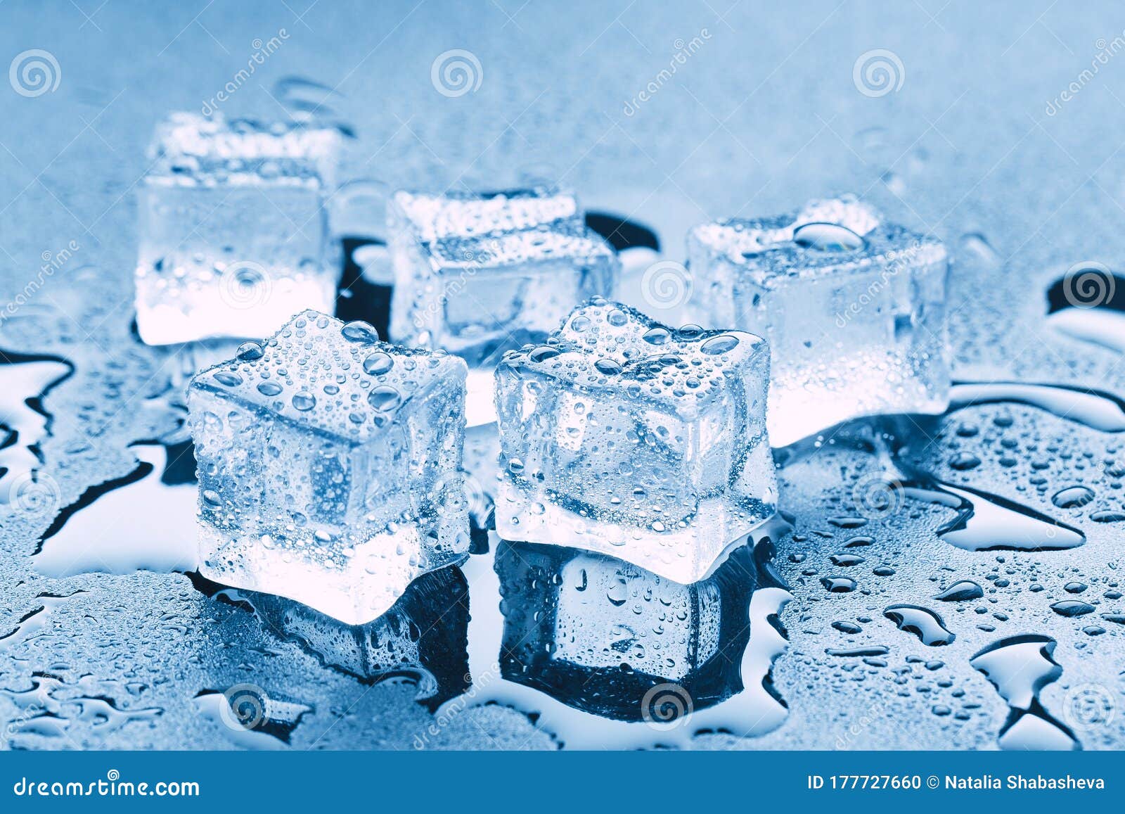 Pyramid of Beautiful Thawed Ice Cubes with Drops of Water Stock Photo ...