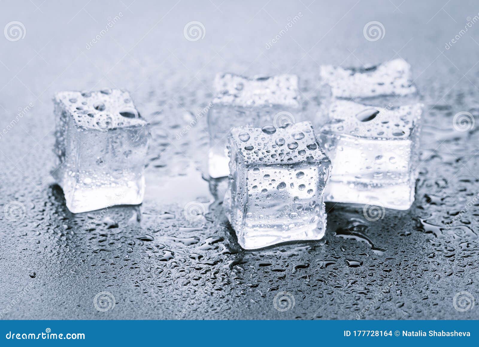 Pyramid of Beautiful Thawed Ice Cubes with Drops of Water Stock Photo ...