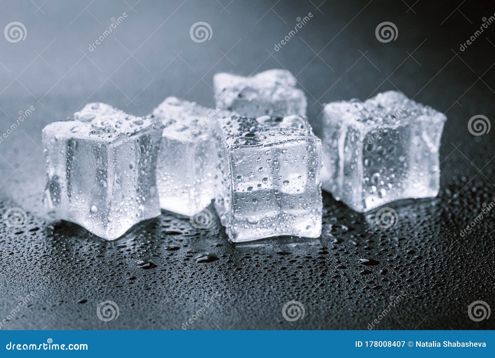 Pyramid of Beautiful Thawed Ice Cubes with Drops of Water Stock Image ...