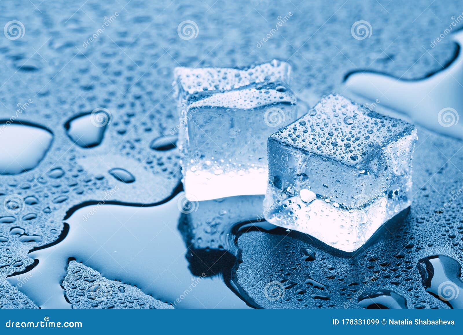Pyramid of Beautiful Thawed Ice Cubes with Drops of Water Stock Image ...