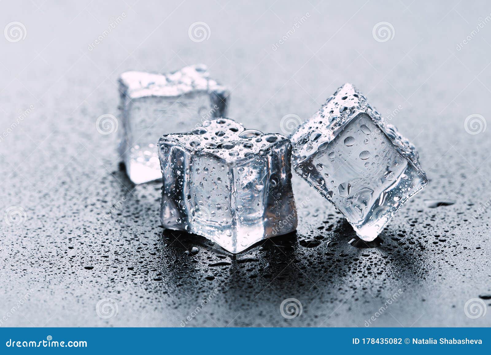 Pyramid of Beautiful Thawed Ice Cubes with Drops of Water Stock Photo ...