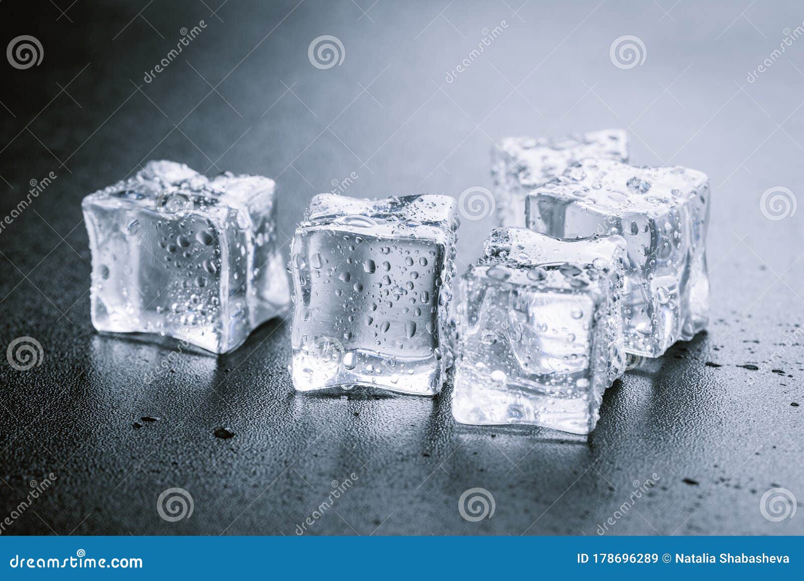 Pyramid of Beautiful Thawed Ice Cubes with Drops of Water Stock Image ...