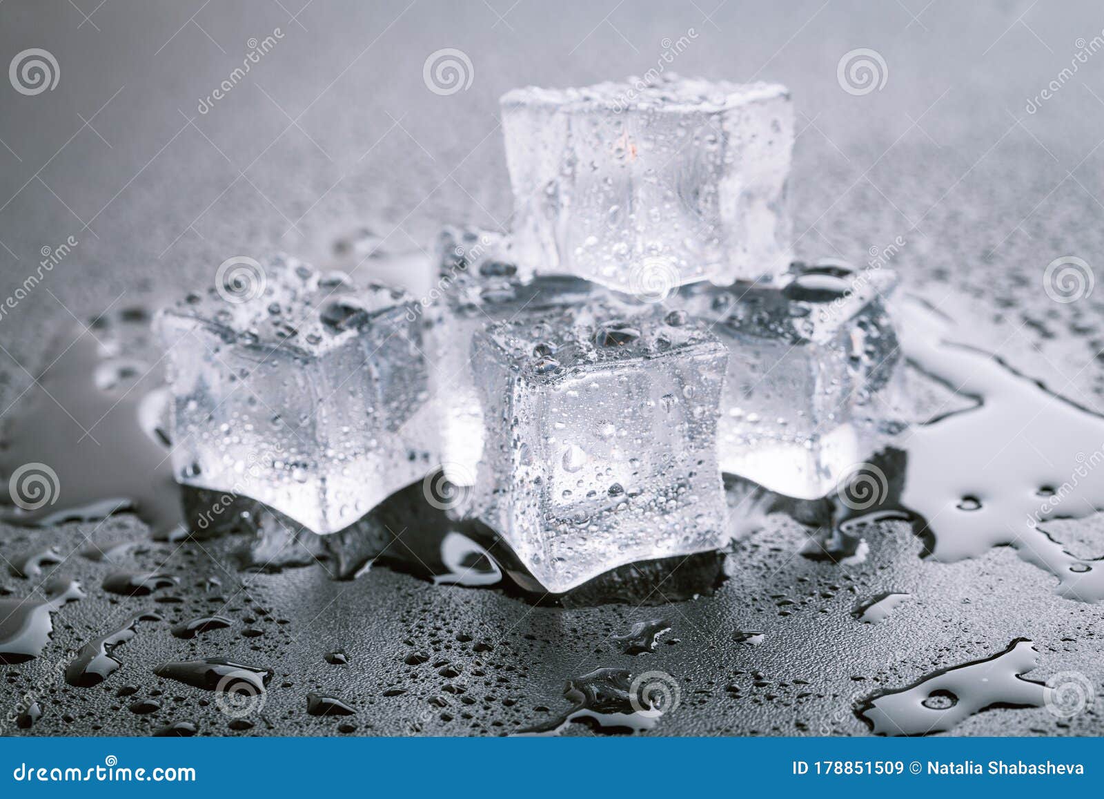 Pyramid of Beautiful Thawed Ice Cubes with Drops of Water Stock Image ...