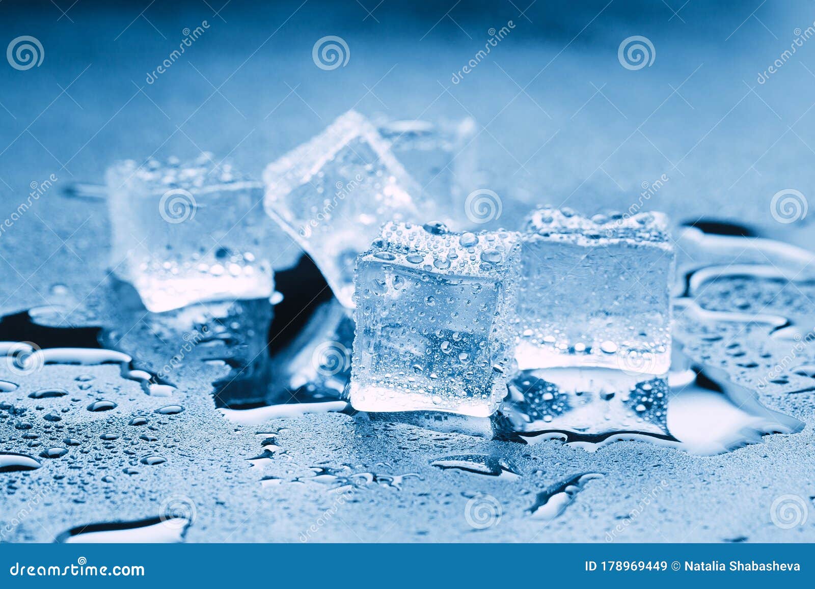 Pyramid of Beautiful Thawed Ice Cubes with Drops of Water Stock Image ...