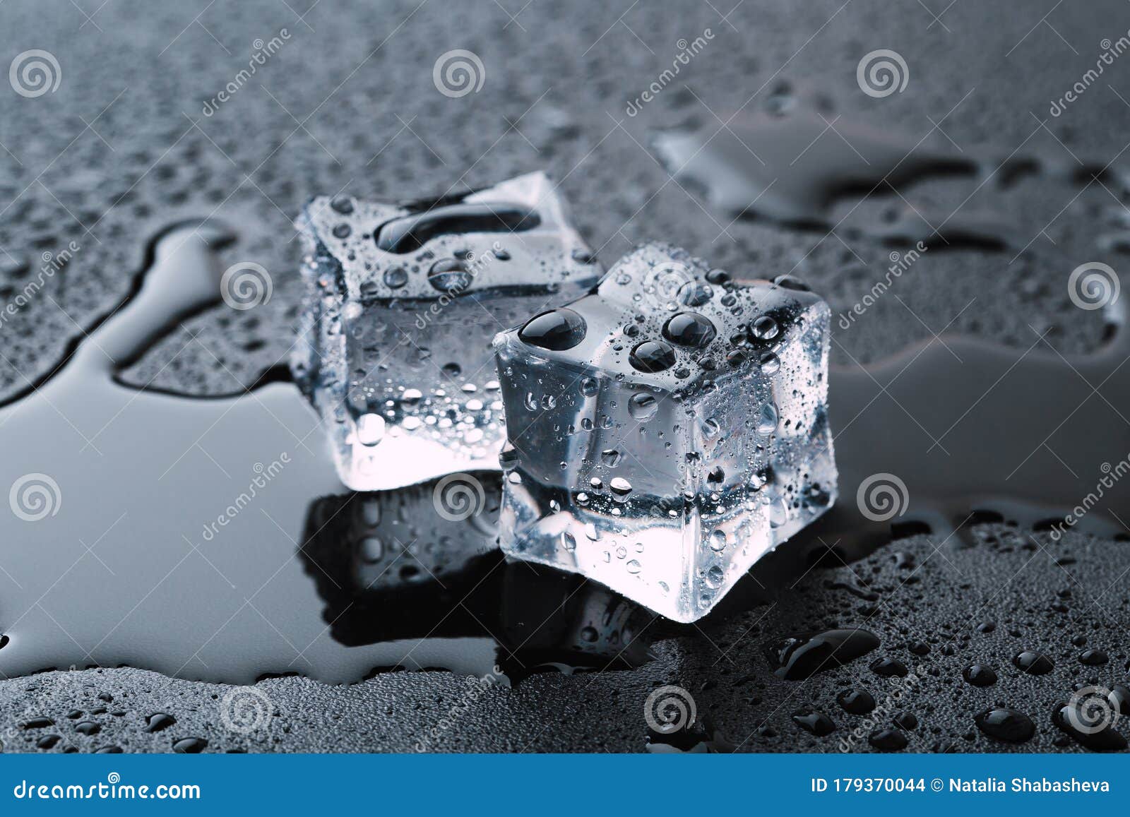 Pyramid of Beautiful Thawed Ice Cubes with Drops of Water Stock Photo ...